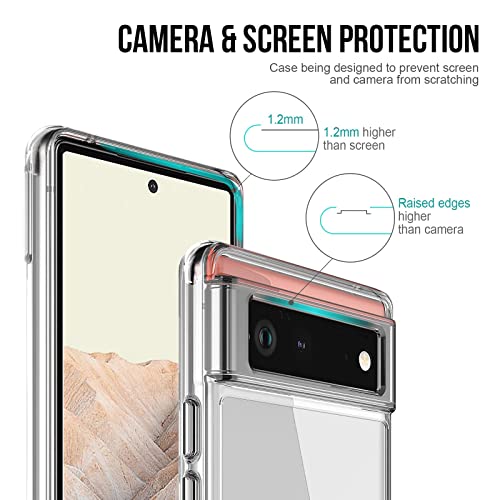 Guarishel for Google Pixel 6 Pro Case: [Built-in 4 Airbags][Not-Yellowing] Military-Grade Shockproof Protective Phone case for Google Pixel 6 Pro, Crystal Clear