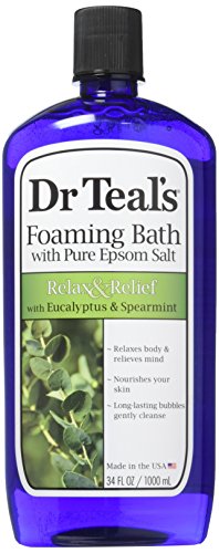 Dr Teal's Foaming Bath (Epsom Salt), Eucalyptus Spearmint, 34 Fluid Ounce (Packaging May Vary)