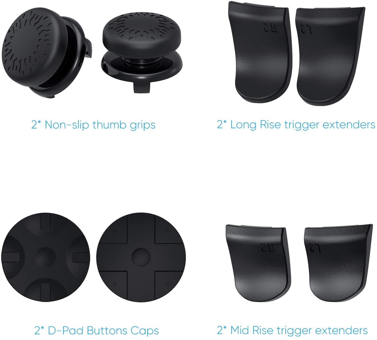 FASTSNAIL Bundle Packages for PS5 Console 8 in 1 Accessories for Playstation 5 with Printing Thumb Grip Cover, Trigger Extenders for PS5 Pro Controller