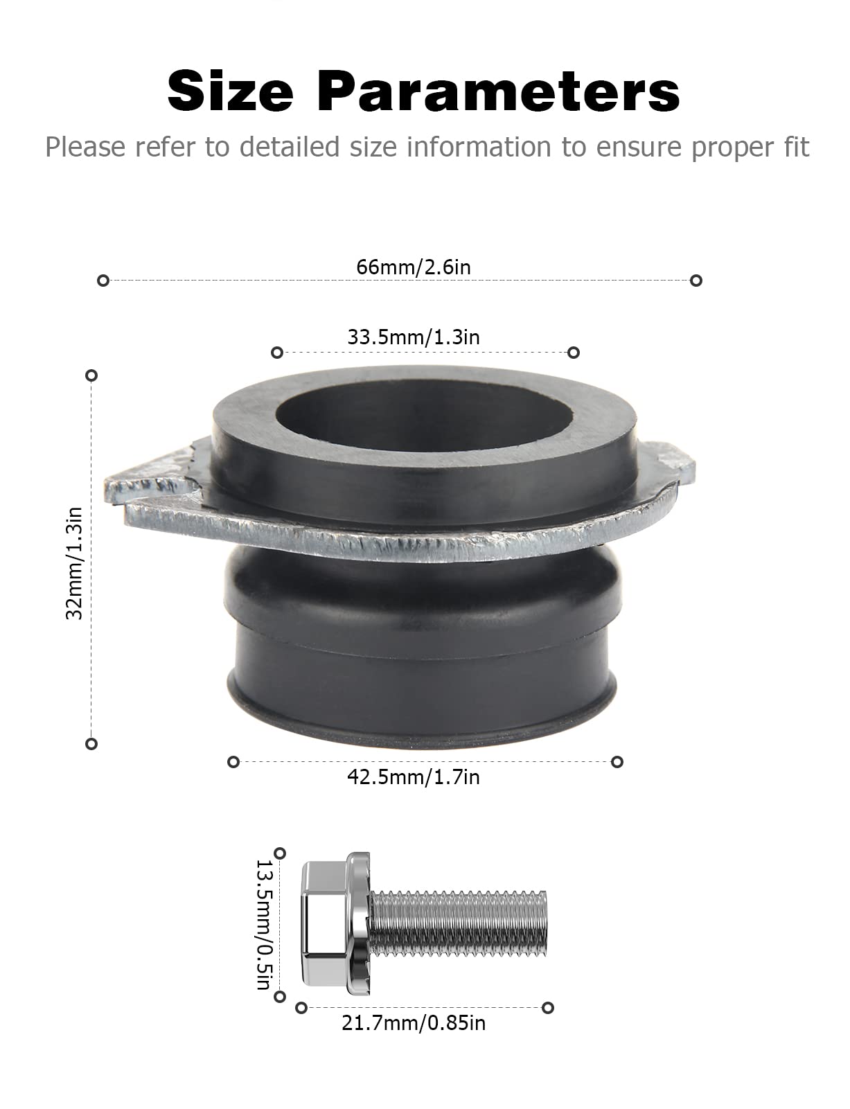 Garbage Disposal Parts for Insinkerator, 75499 Flex Coupler Replacement Parts Compatible with Insinkerator Anti-Vibration Tailpipe Replaces Part Number 74085