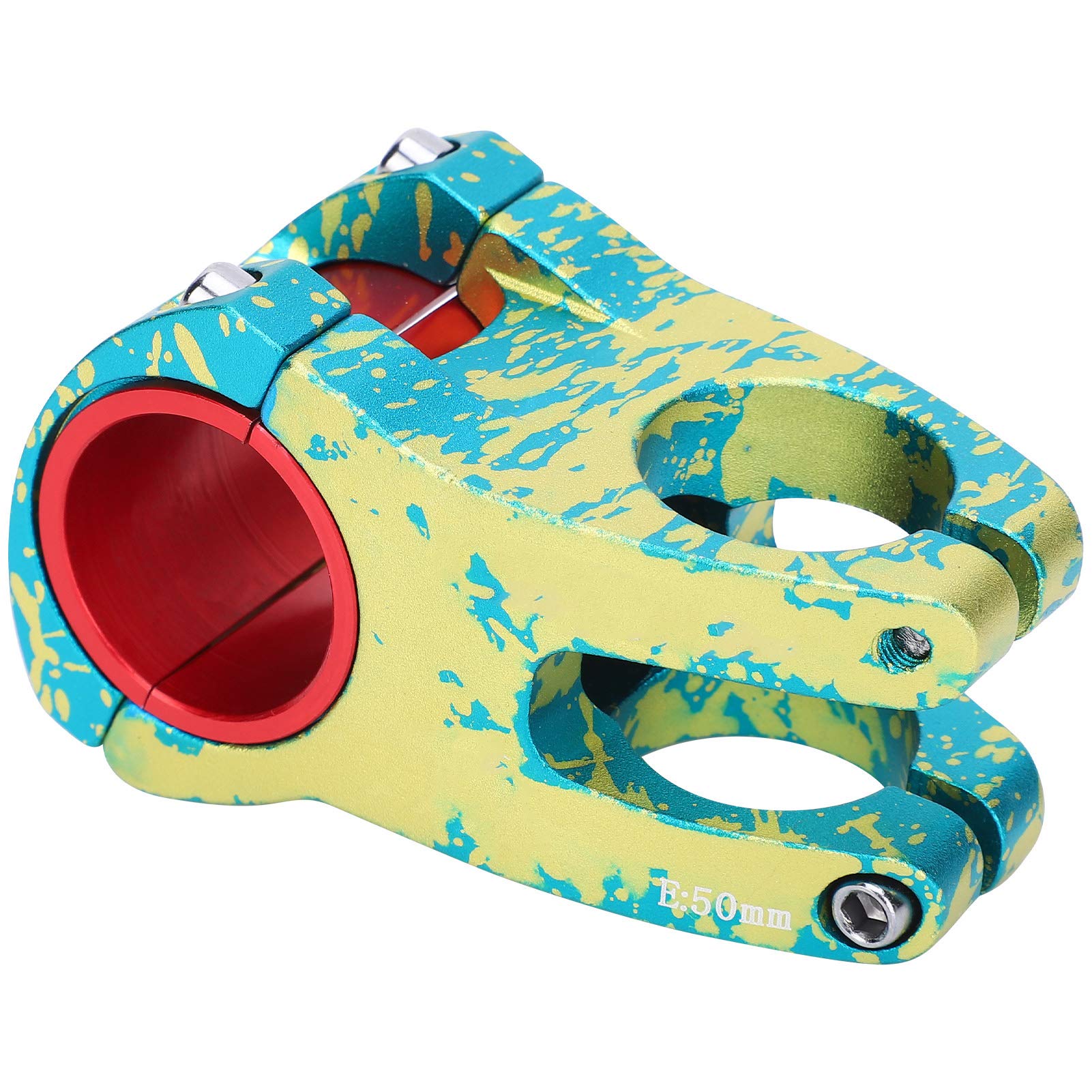 Dilwe Mountain Bike Stem 31.8/35mm Colorful Handlebar Stem Suitable for Most Road Bikes/Fixed Gear Bikes/Mountain Bikes (Blue Gold)