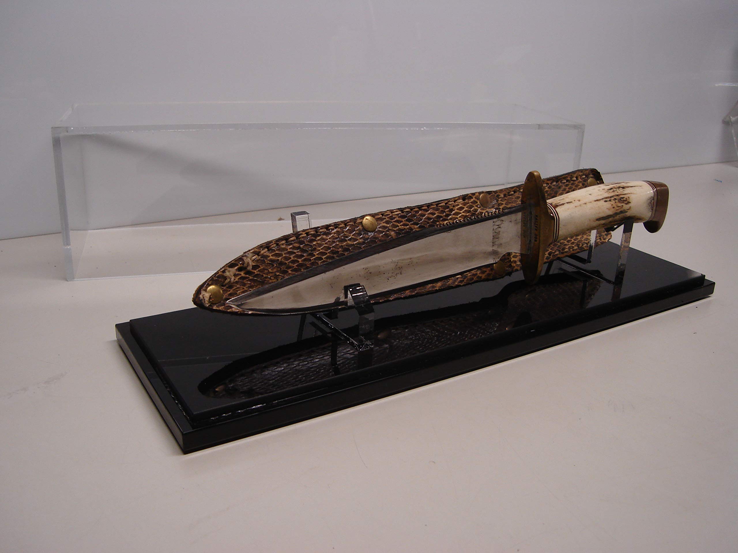 RCS Plastics Knife Display Case 14in Stand with Sheath or Scabbard Holder Fits Custom Work and Randall Knives (50014-2)