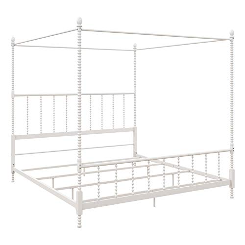 DHP Emerson Metal Canopy Bed in King Size Frame in White