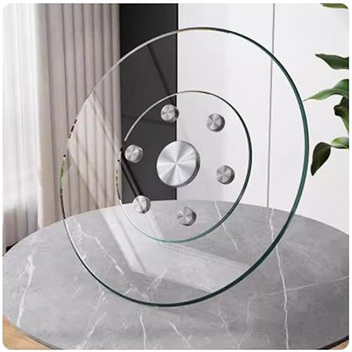 DOUKI 30 Inch Lazy Susan Turntable, Glass Rotating Tray, Dining Table Centerpiece Rotating Serving Plate, Round Tabletop Rotating Serving Tray Clear (Color : Clear, Size : 85cm(33 inch))
