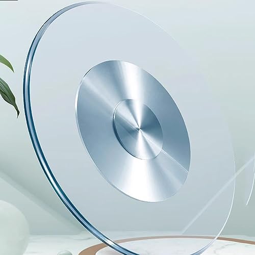 DOUKI 30" Glass Lazy Susan Turntable Dining Table Centerpiece Tabletop Rotating Tray, Rotatable Serving Tray Serving Plate, Aluminum Alloy Bearing (Color : Clear, Size : 28inch(70cm))
