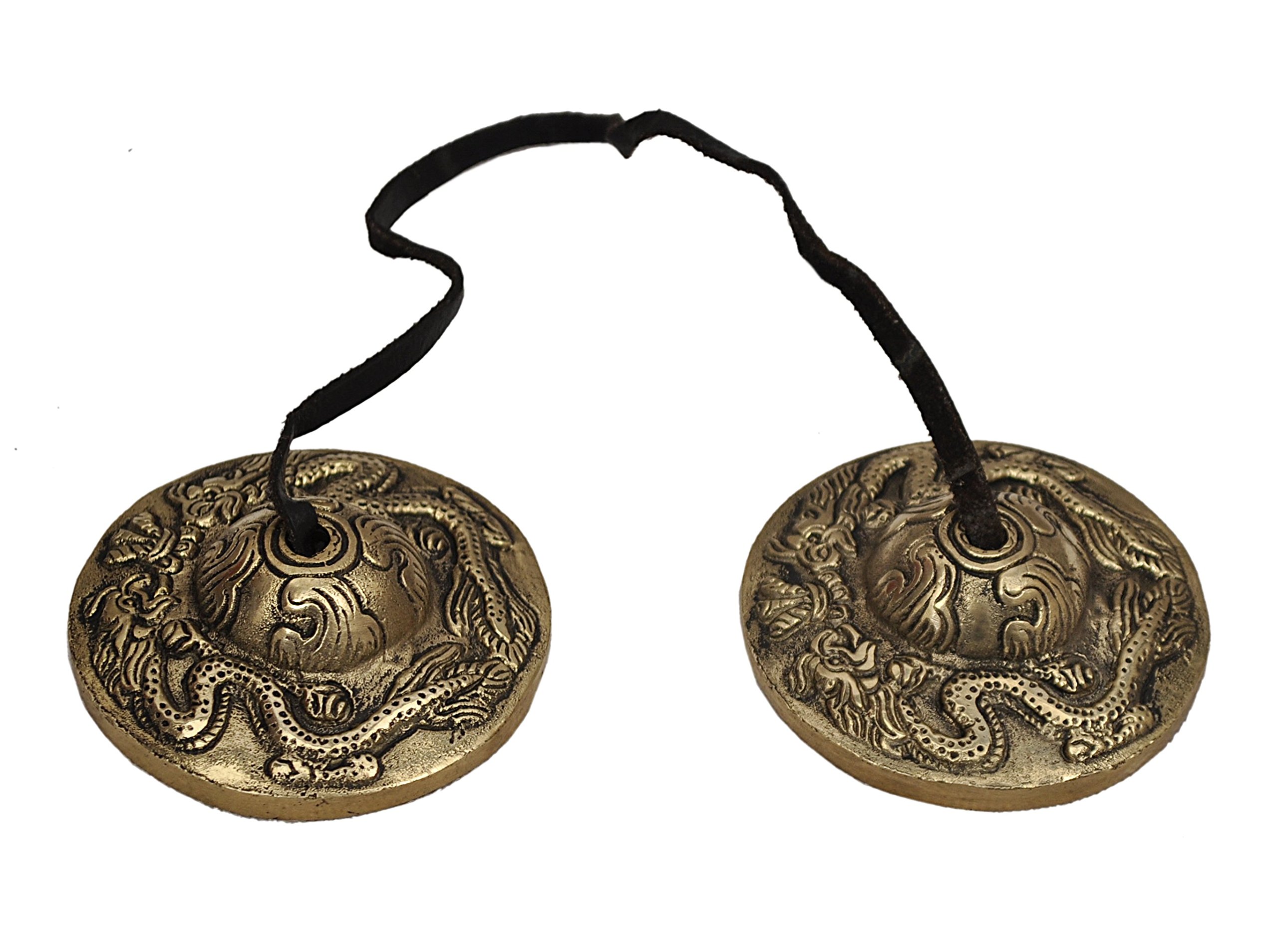 Dharma Store - Tibetan Yoga Meditation Cymbals Bell - Dragon Embossed