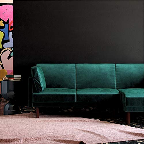 DHP Gracy Coil Sectional Futon in Green Velvet