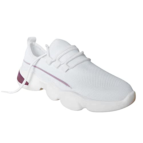 FASDNENDYS Women Steel Toe Shoes for Work Lightweight Breathable Shoes Industrial Construction Work Hiking Sneaker White