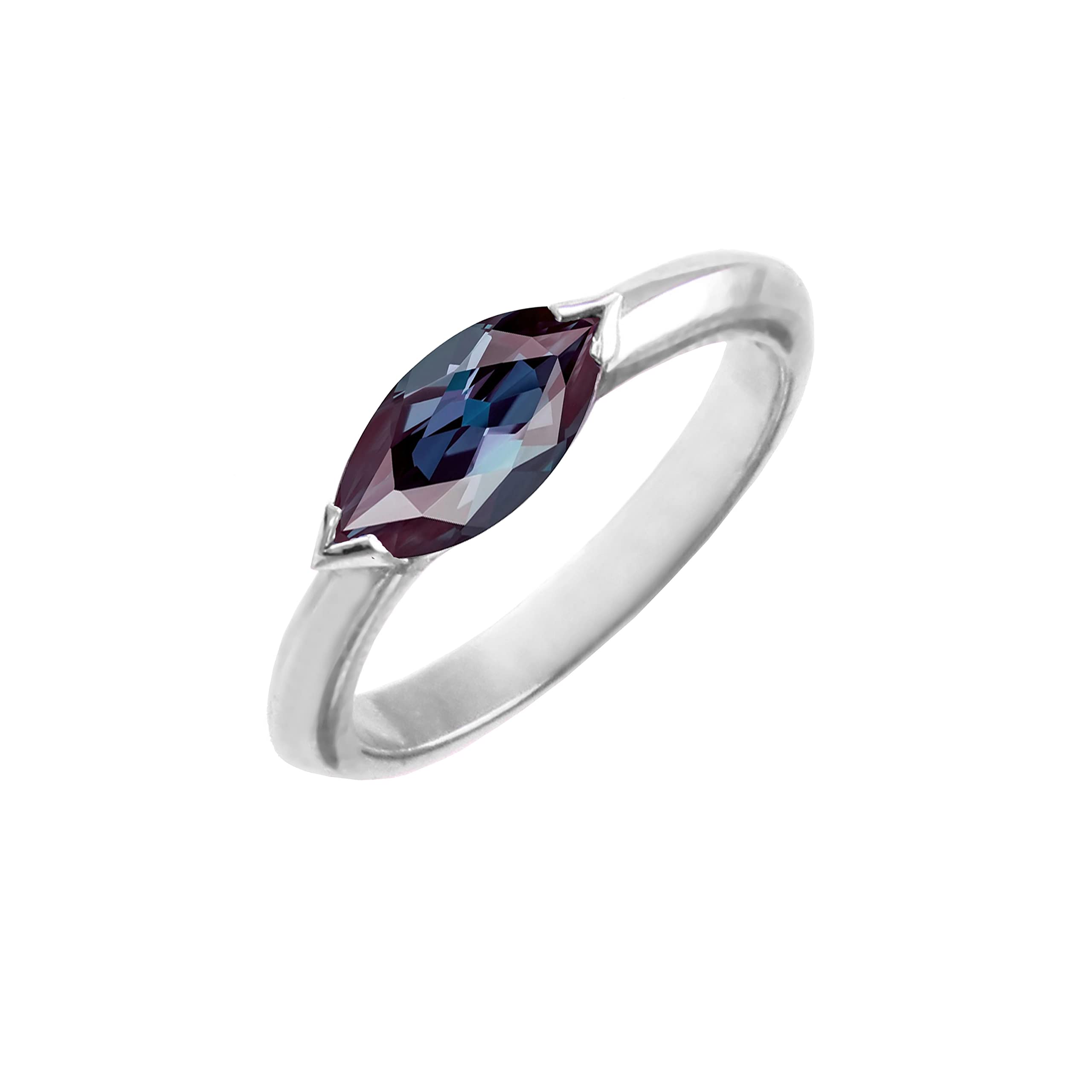 Foreverblings alexandrite ring marquise shaped ring color changing stone gift for her june birthstone ring solitaire ring (11)