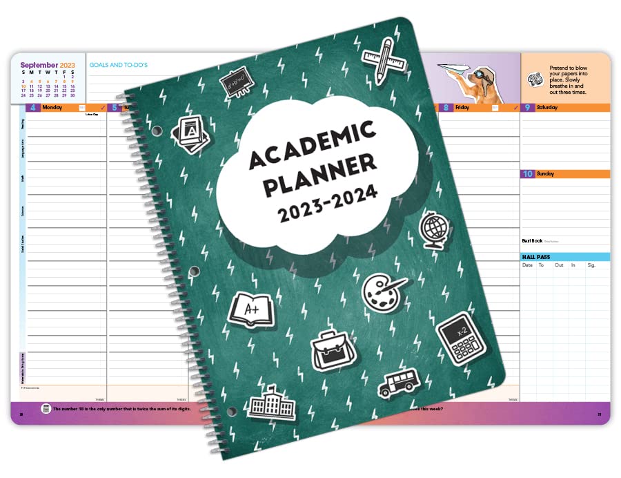 Dated Middle High School Student Planner 2023-2024 Academic School Year, Large (8.5" by 11") Matrix Style Datebook with Classic Middle/High Matrix Cover