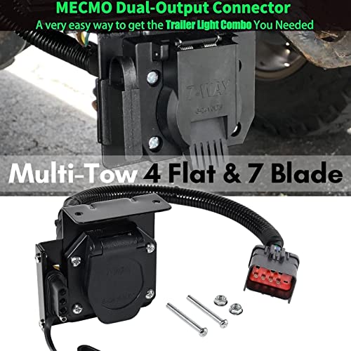 MECMO 42145 Multi-Tow 7 Way Blade and 4 Way Flat Trailer Wiring Adapter Connector for 2000-2009 Dodge Ram Dakota, 2000-2009 Jeep Grand Cherokee, 2000-2007 Durango 7:4 OE Replacement Harness 56038366AB