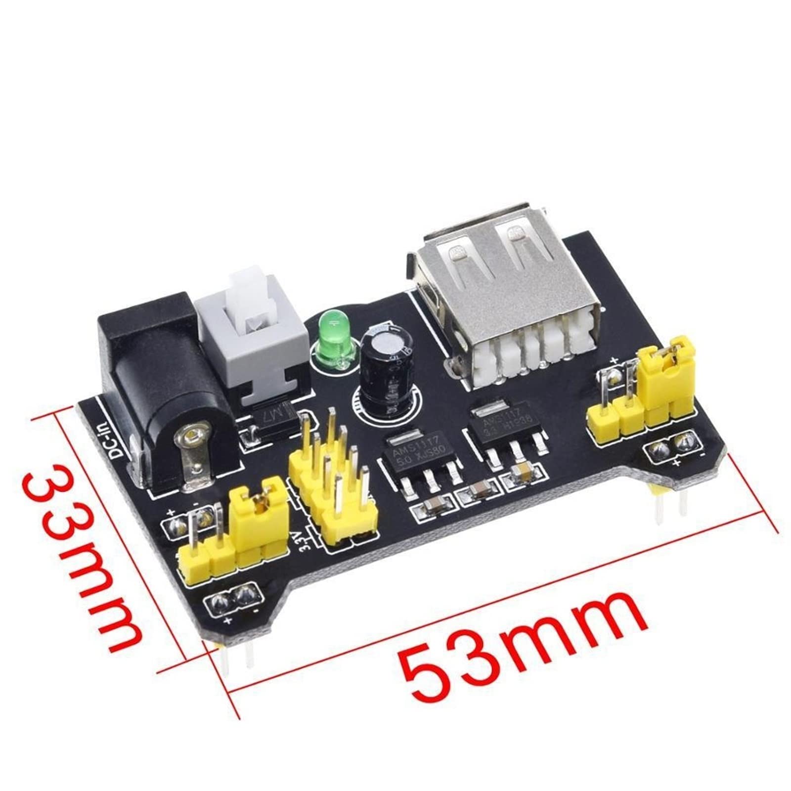 HIFASI Mb-102 Breadboard Power Supply Module /mb102 White Breadboard Dedicated Power Module 2-Way 3.3V 5V MB-102 Solderless Bread Board (Color : MB102 White)