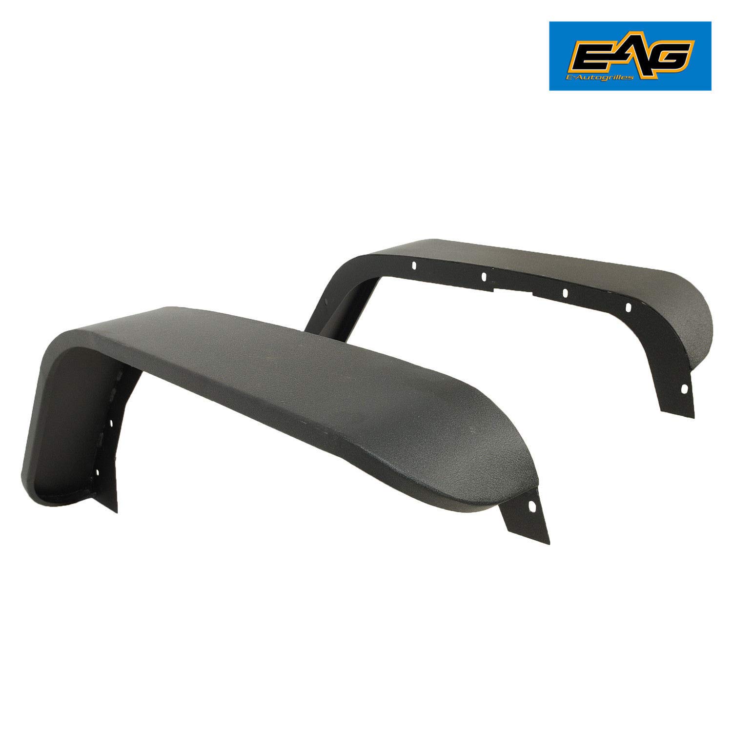 EAG Front + Rear Fender Flares Steel Flat Style 4PCS Fit for 07-18 Wrangler JK
