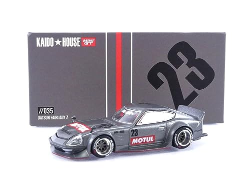 Datsun Fairlady Z RHD (Right Hand Drive) #23 Dark Gray Metallic Advan (Designed by Jun Imai) Kaido House Special 1/64 Diecast Model Car by True Scale Miniatures KHMG035