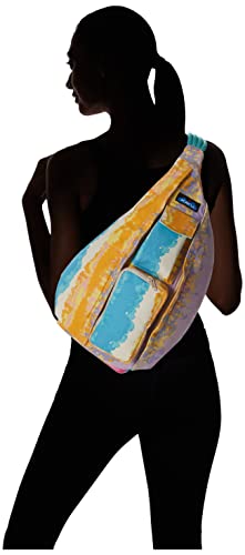 KAVU Go Time Bi-Fold Crossbody Wallet with Rope Strap - Beach Tie Dye