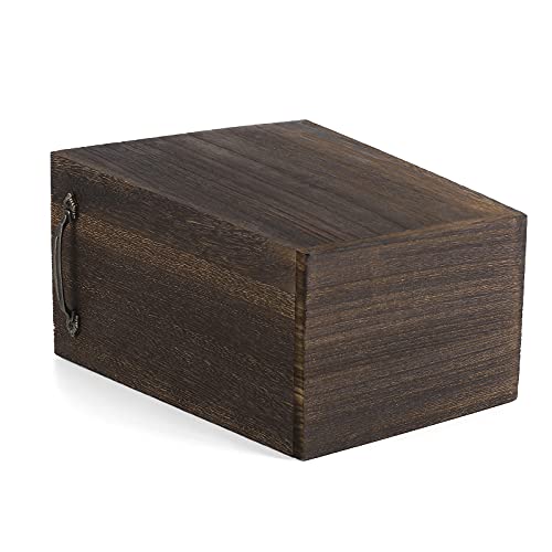 MOOACE Wood Trash Can Wastebasket, 2 Gallon Small Garbage Can Waste Basket Recycling Bin Container with Metal Handle for Bedroom, Living Room, Office, Kitchen, Bathroom