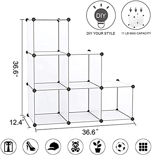 wenyuyu Pack 6 Cube Storage Organizer - Portable Multifunctional DIY Assembled Closet Closet Cabinet Shelf Bookshelf Shelving
