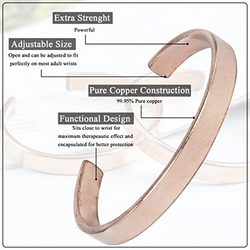 Crocon Exclusive Tibetan Copper Adjustable Bangle Bracelets set of 4 Indian pattern Unisex Yoga Jewelry Spiritual Gorgeous Collection Ideal Gift