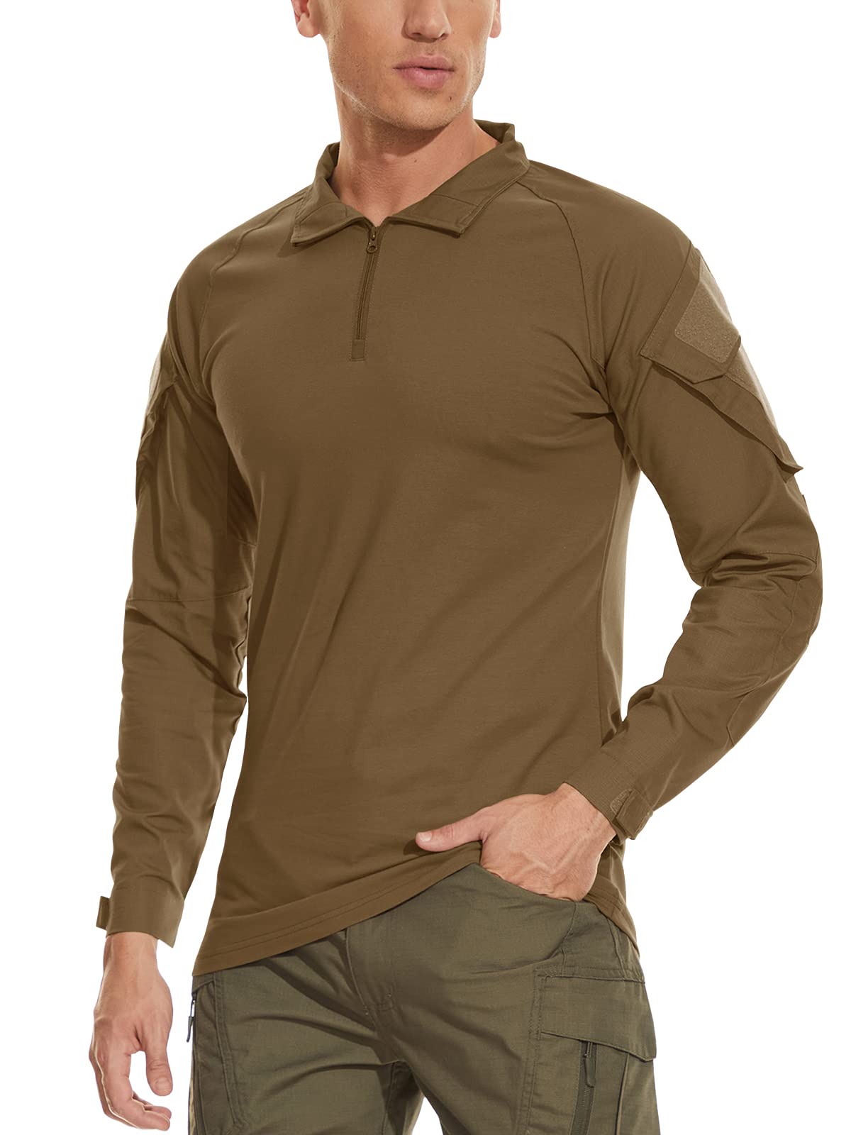 EKLENTSON Long Sleeve Tee Shirts for Men Running Sport Mens Quarter Zip Pullover Black
