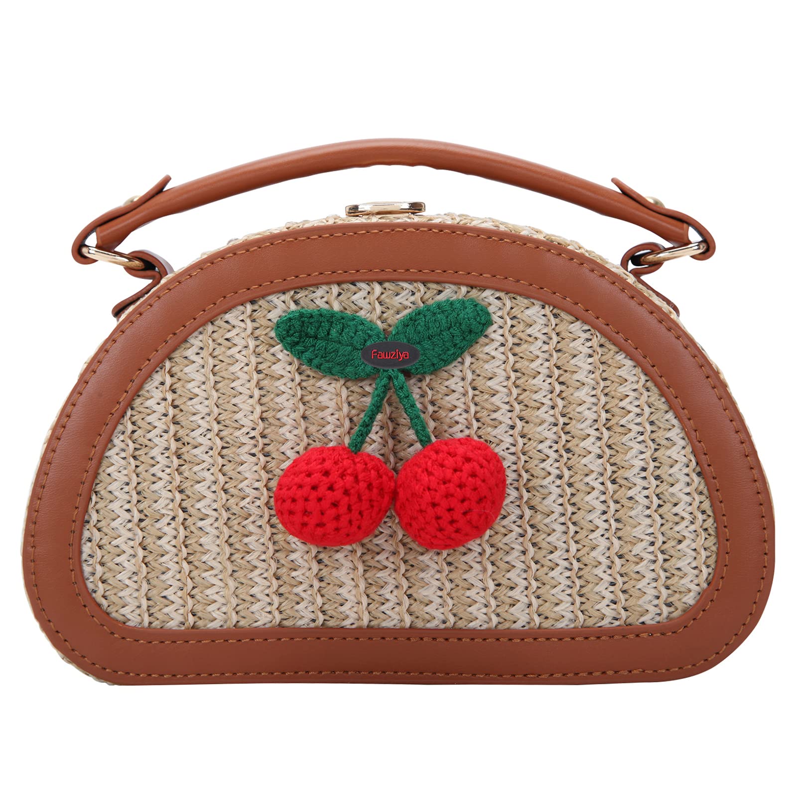 Fawziya Evening Clutch Cherry Straw Weave Novelty Medium Purses For Women Formal-Beige