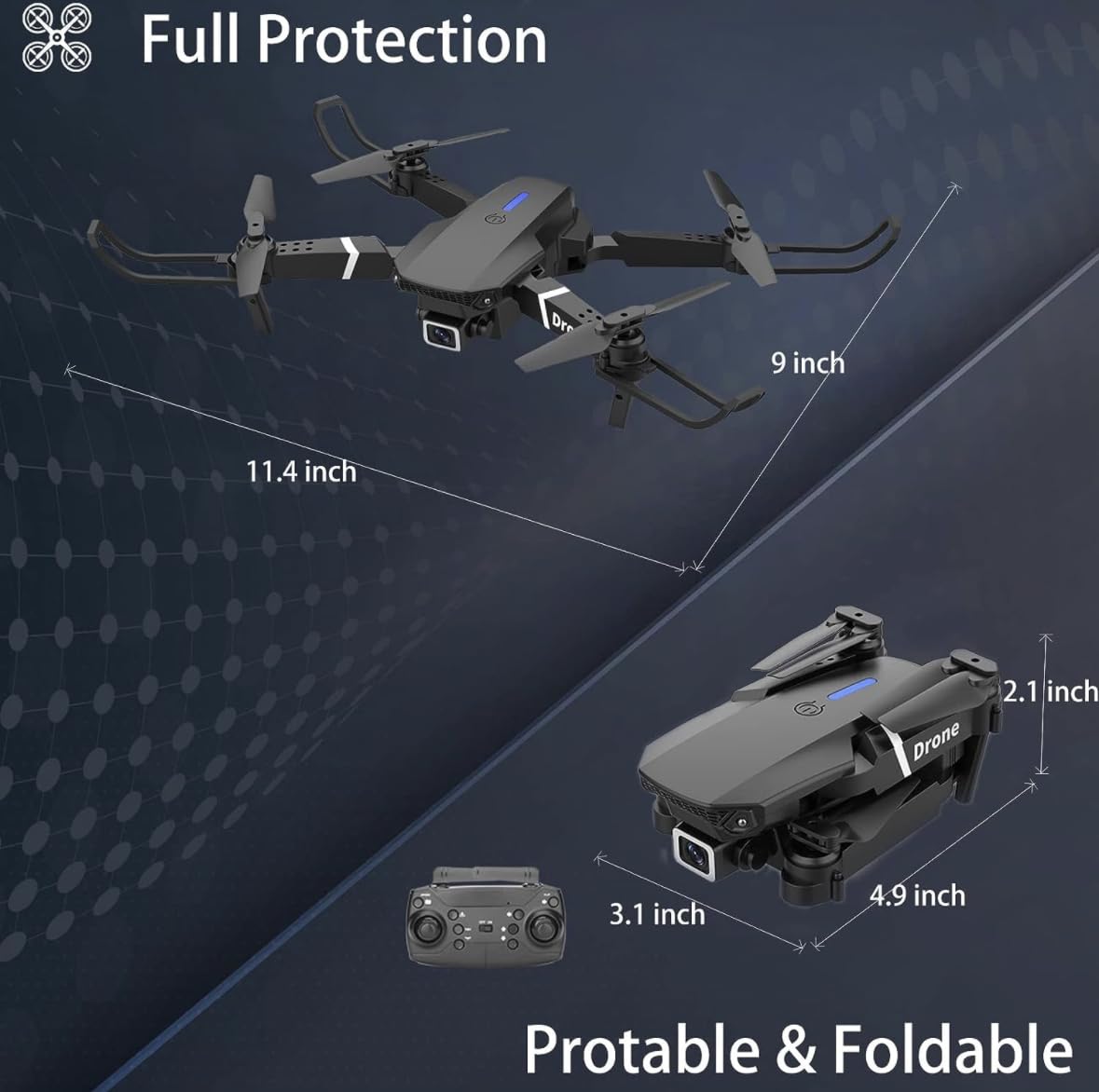 DEVKO 4K Drone With Dual Camera For Adults All Ages Recommended, Foldable RC Quadcopter, FPV Live Video In 4K, Altitude Hold, 360 Degree Flip, Best Drone Bundle