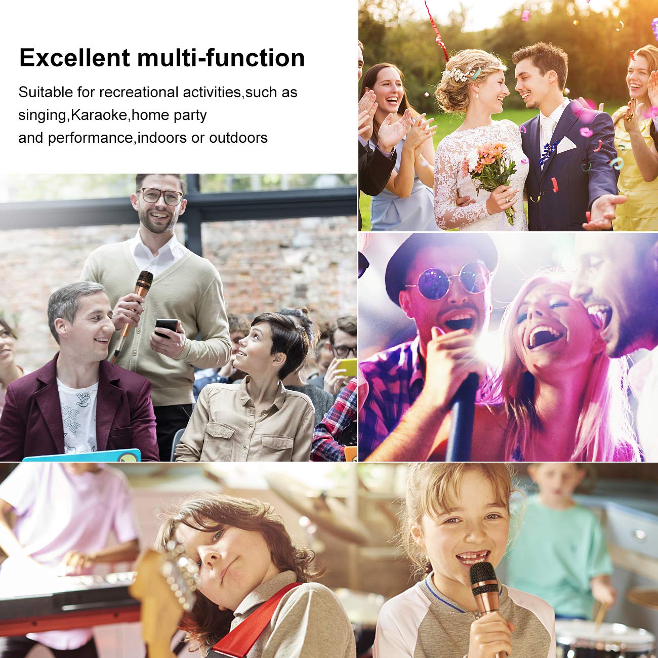 Depusheng Universal Wired Uni-Directional Handheld Dynamic Microphone Noise Isolation Microphone Gold