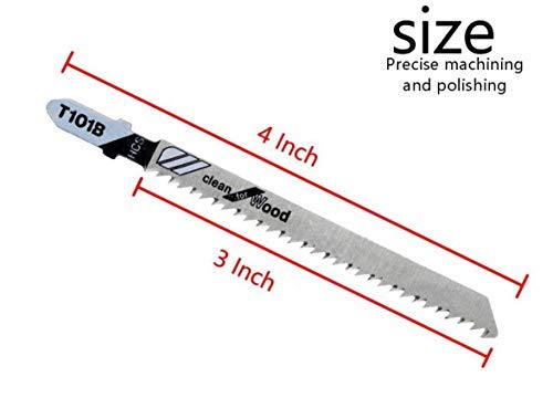Diagtree 50 PACK T101B 4 Inch 10 TPI T-Shank Contractor Jig saw Blades -Made for High Speed Carbon Steel, Clean and Precise Straight