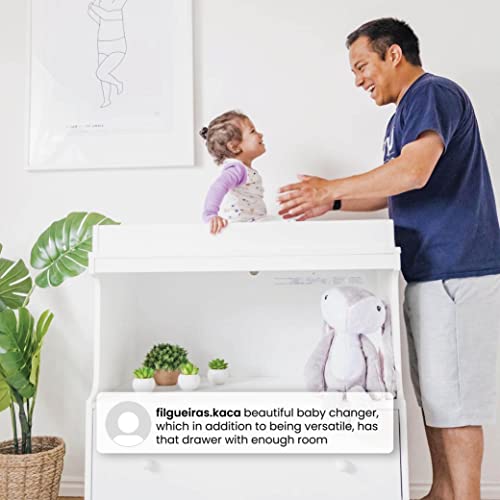 Delta Children Essex Convertible Changing Table with Drawer, Grey/Natural
