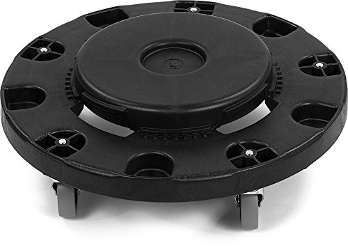 SPARTA Bronco Trash Can Dolly, For 20, 32, 44, And 55 Gallon Containers with TwistToLock for Restaurants & Kitchen, 17.88 X 17.88 Inches, Black (Pack of 2)