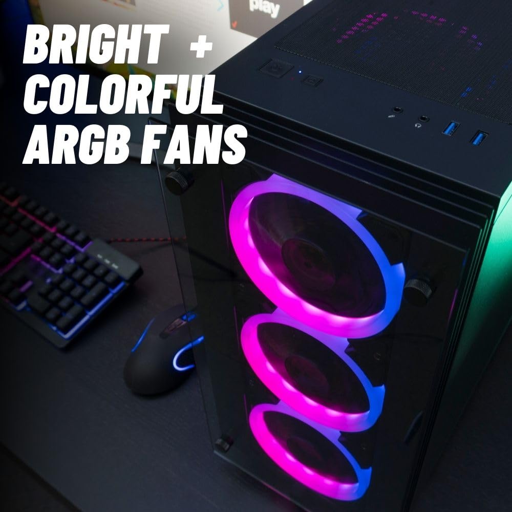 Empowered PC Stratos Micro Gaming Desktop - AMD Ryzen 5 5600G, 16GB DDR4 RAM, 512GB NVMe SSD, WiFi, Windows 11 Home - RGB Gamer Business Student Computer