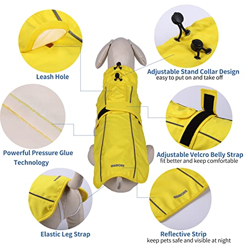 Waterproof Dog Raincoat with Reflective Strip, Adjustable Breathable Rain Coat Jacket with Leash Hole for Pets (X-Small, Blue)
