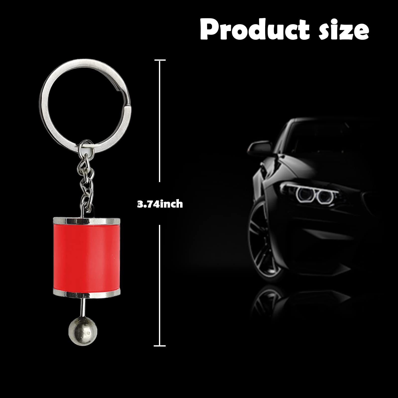 cueclue 1 Pack Car Shifter Keyring, Polished Metal Key Chain Model, 6 Speed Gear Key Clip, Universal Mini Keychain (Blue)