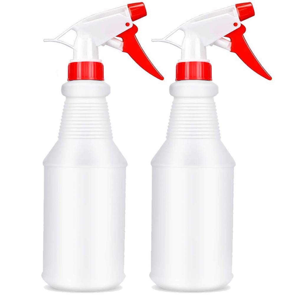 Empty Plastic Spray Bottles 16oz/500ml 2 Pack Professional Heavy Duty Reusable Water Spray Bottle with Adjustable Trigger Sprayer from Fine Mist to Stream for Hair Cleaning Solutions Gardening Plant