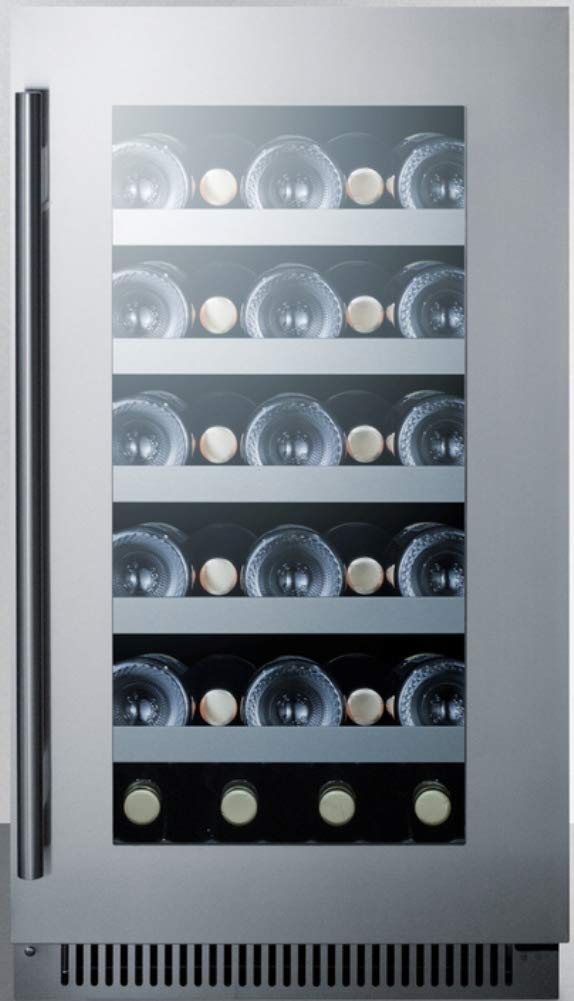 Summit CL18WCCSS 18"" Classic Collection Wine Cellar with 29 Bottle Capacity in Stainless steel