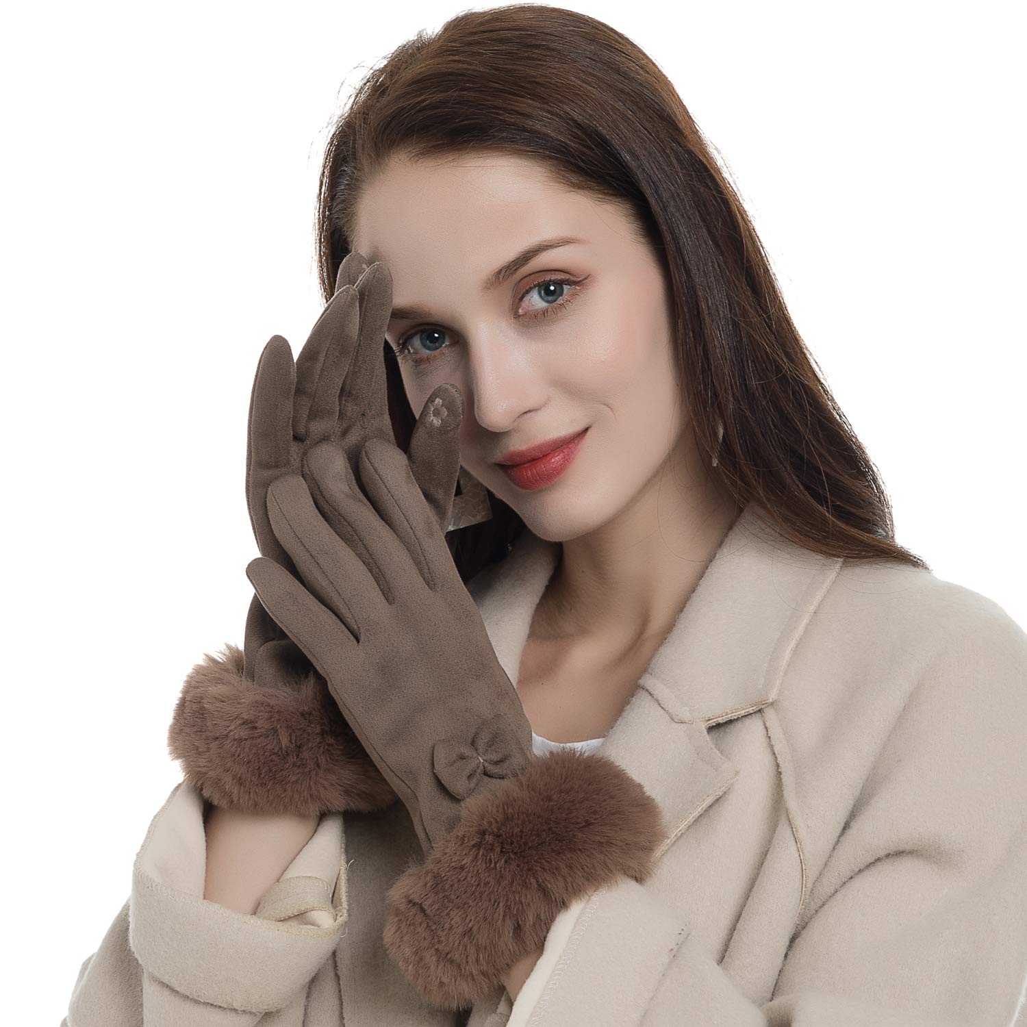Diravo Womens Winter Gloves Touchscreen Texting Warm Lining Cold Weather Gloves Christmas Gifts