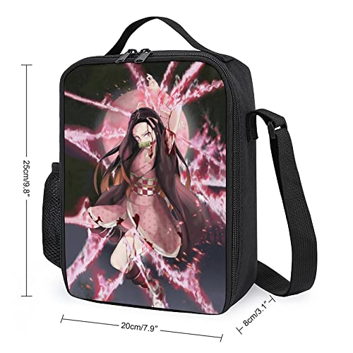 Qtubzad Unisex Anime 3Pcs Backpack Set,Fashion Design17 Backpack with 3D Print Lunch Bag Pencil Case for Boys/Girls
