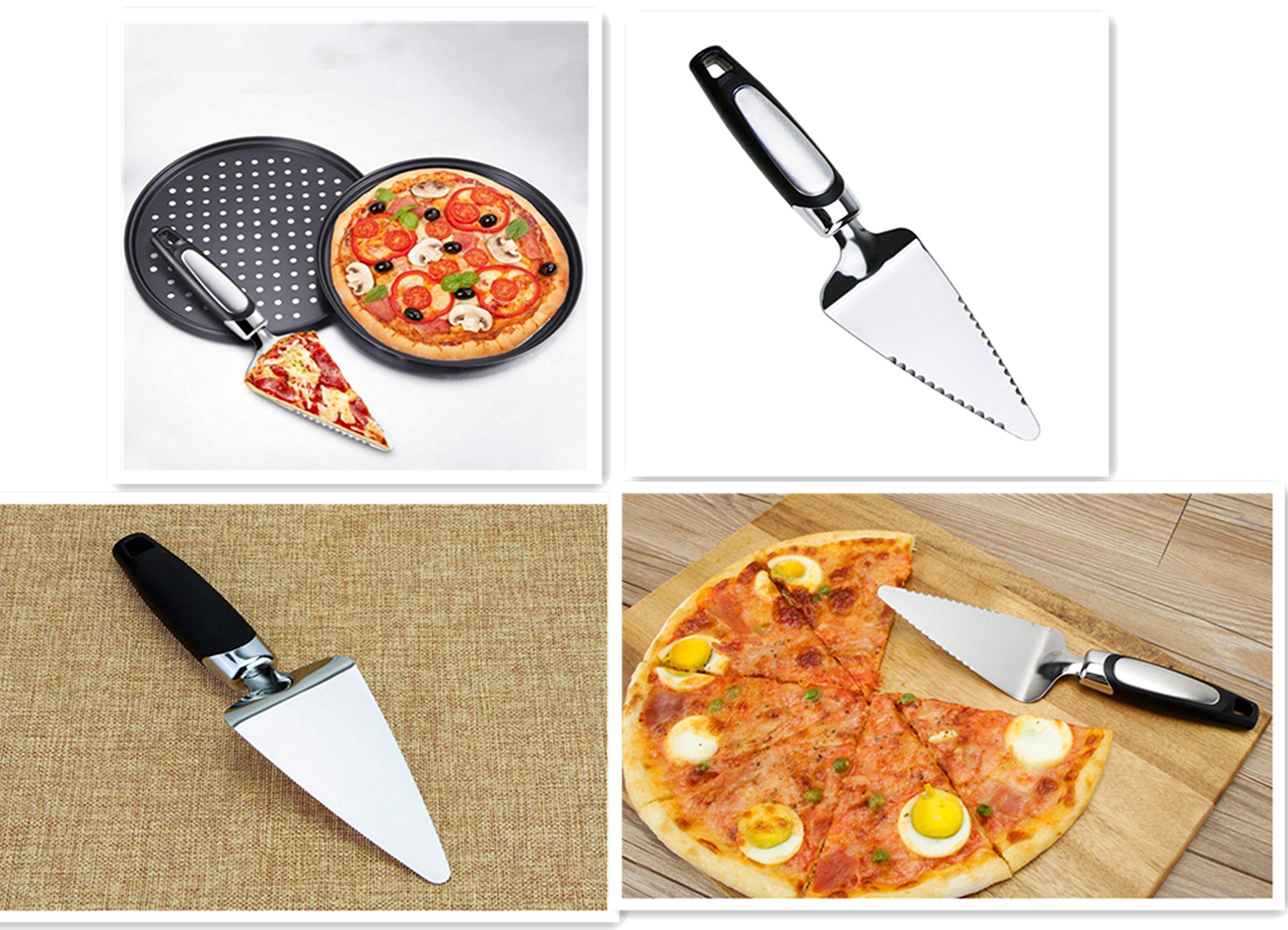 Flatware Pie Server Stainless Steel Cake Pizza Cutter Tart Dessert Slicer Serrated on Both Sides Great for Right or Left Handed Chef Professional Cake Cutter Essential Kitchen Tool