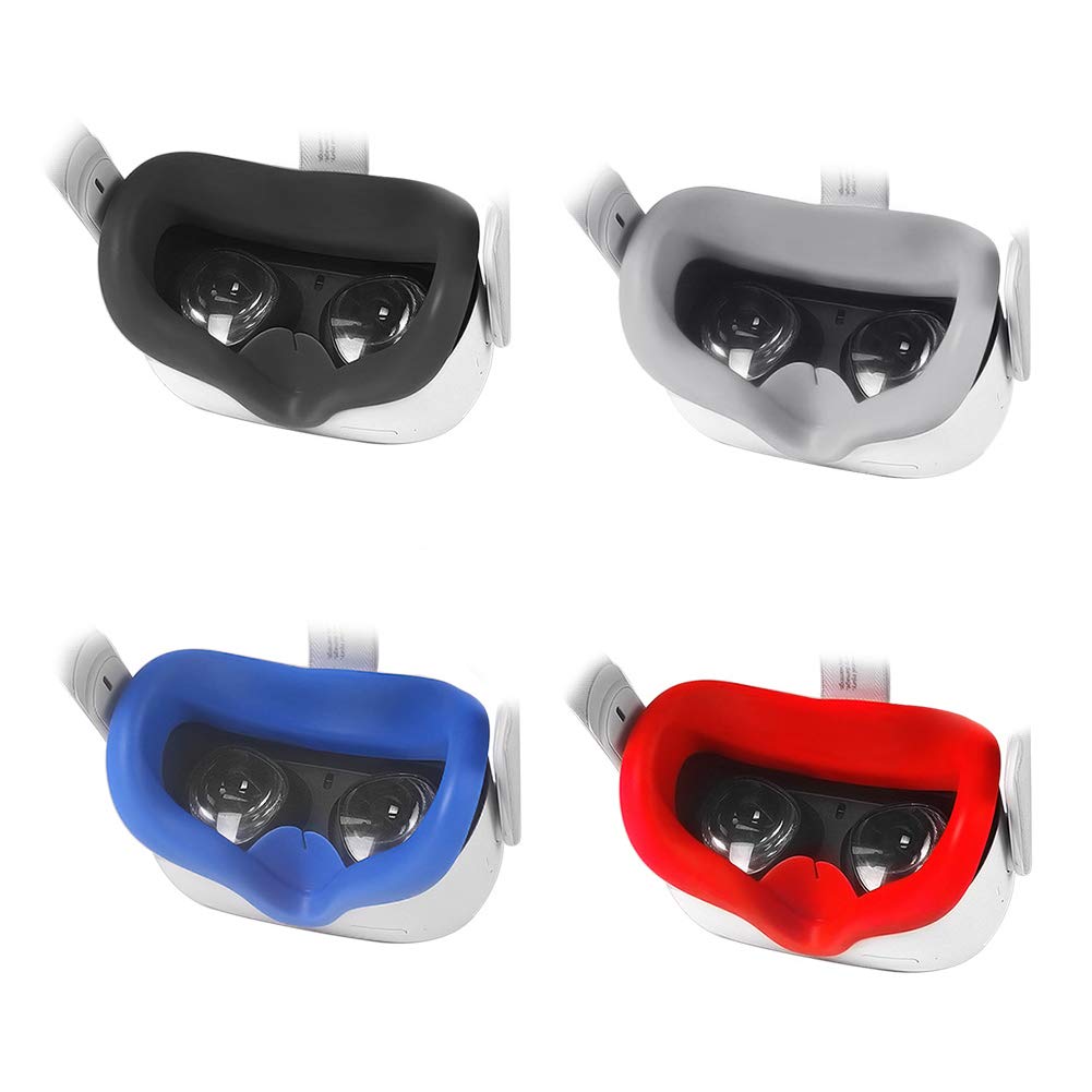 Denpetec VR Silicone Cover Interfacial for Oculus Quest 2 Eye Protect Cover Accessories,Sweatproof Lightproof Anti-Leakage,Easy to Replace and Install.