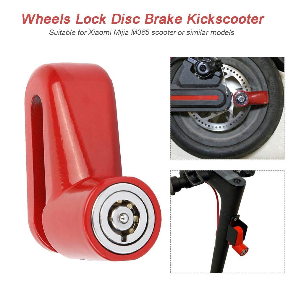 Electric Scooter Lock,Delaman Scooter Lock Set, Anti-Theft Wheel Disc Brakes with Wire Compatible with X-iaomi Mijia M365 Electric Scooter