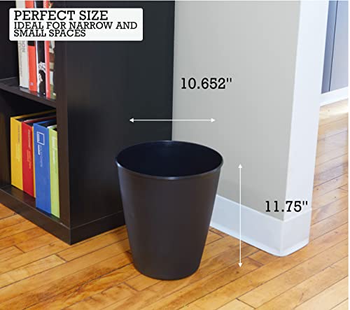 United Solutions 3 Gallon Trash Can Waste Basket, Black 2 Count