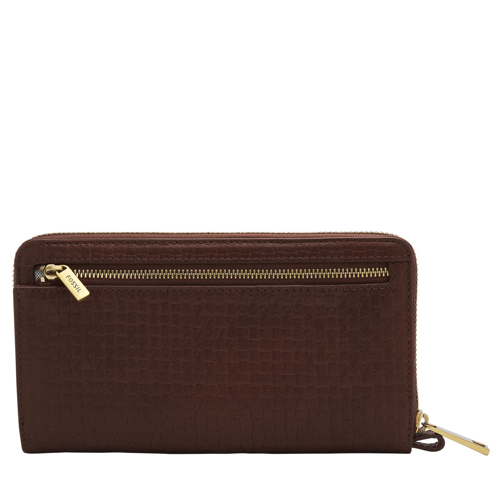 Fossil Women's Liza Leather Zip Around Clutch Wallet With Retractable Wristlet Strap