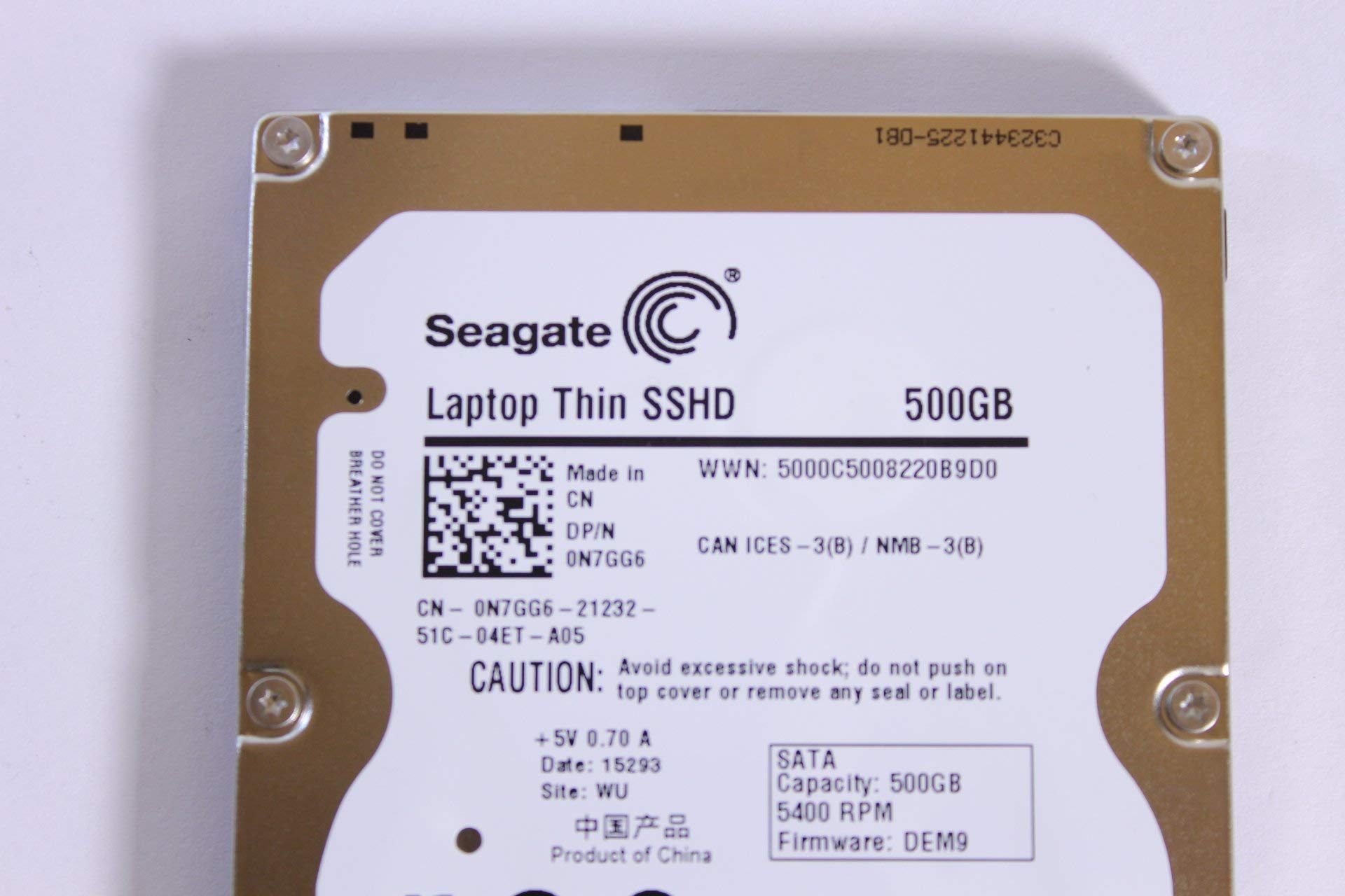 Dell N7GG6 500.0GB 5.4K SATA 2.5 6GBps SSHD Hybrid Laptop Hard Drive RENEWED