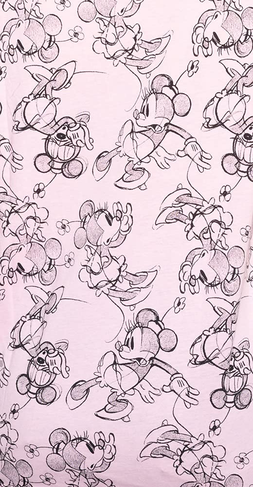 Disney Plus Size Womens T-Shirt Minnie Mouse All Over Print (Pink, 3X)