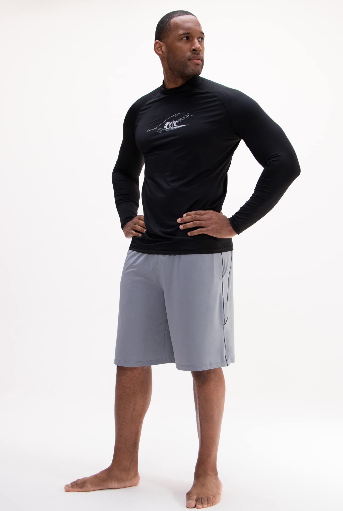 DEVOPS Men's Rashguard Long Sleeve (Black/White)