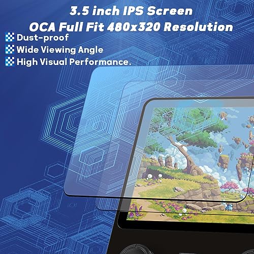 CredevZone RGB20S Handheld Game Console 3.5 inch Retro Games Consoles Classic Emulator Hand-held Gaming Console Preinstalled Hand Held Video Games System 64GB Black