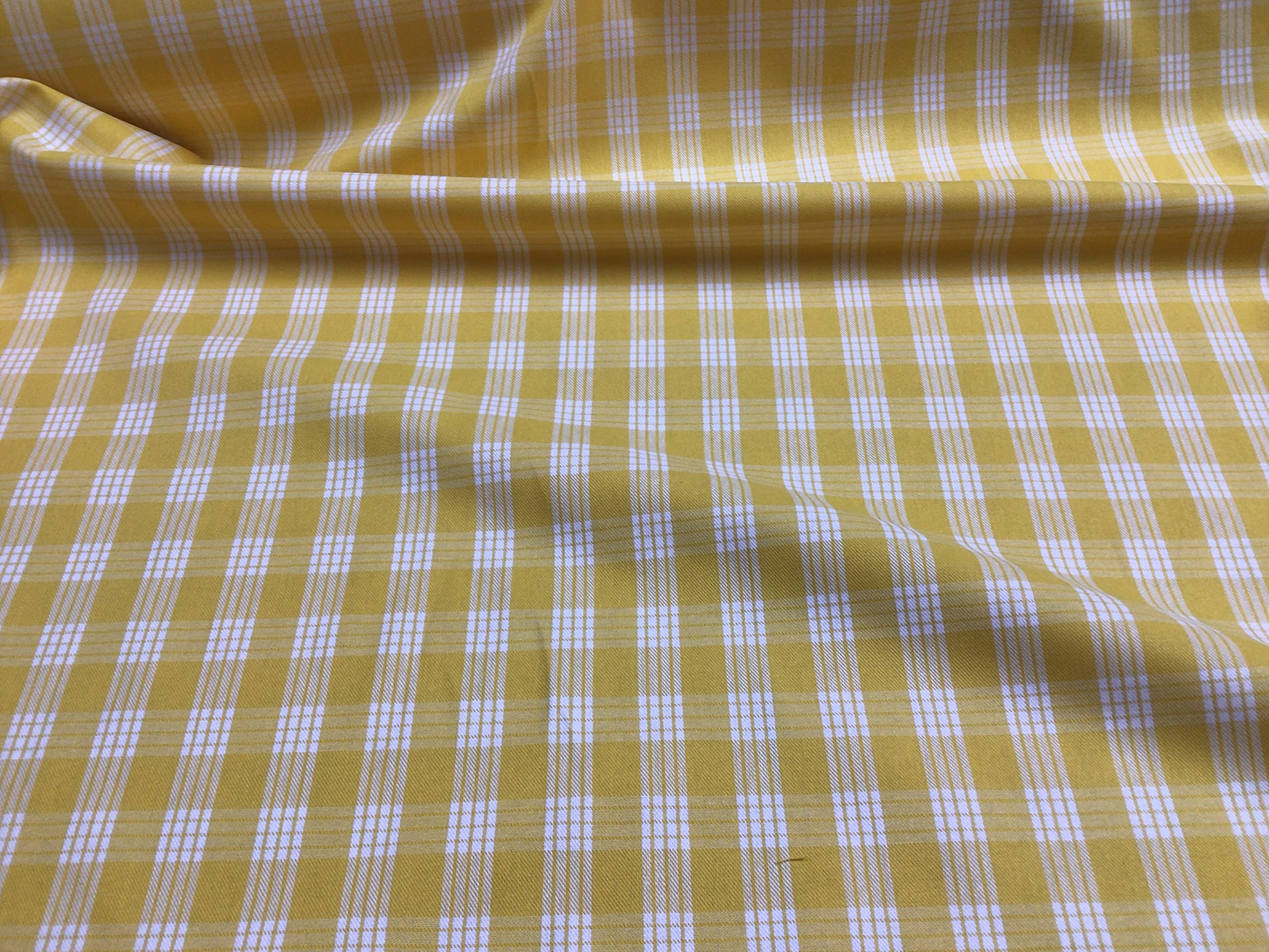 Yellow Palaka Hawaiian Print Fabric by The Yard