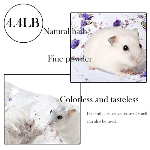 MUYG Hamster Bath Sand Dust Free Plant Scented Bathing Sand Gerbil Grooming Natural Mixed Training Cleaning Potty Litter Control Odour for Guinea Pigs Rat Mice (4.4LB)
