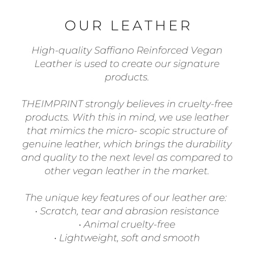 THEIMPRINT Saffiano Vegan Leather AirPods Case Cover Gen 1/2 - Compatible with Apple AirPods 1st & 2nd Generation Charging Case, Black Colour