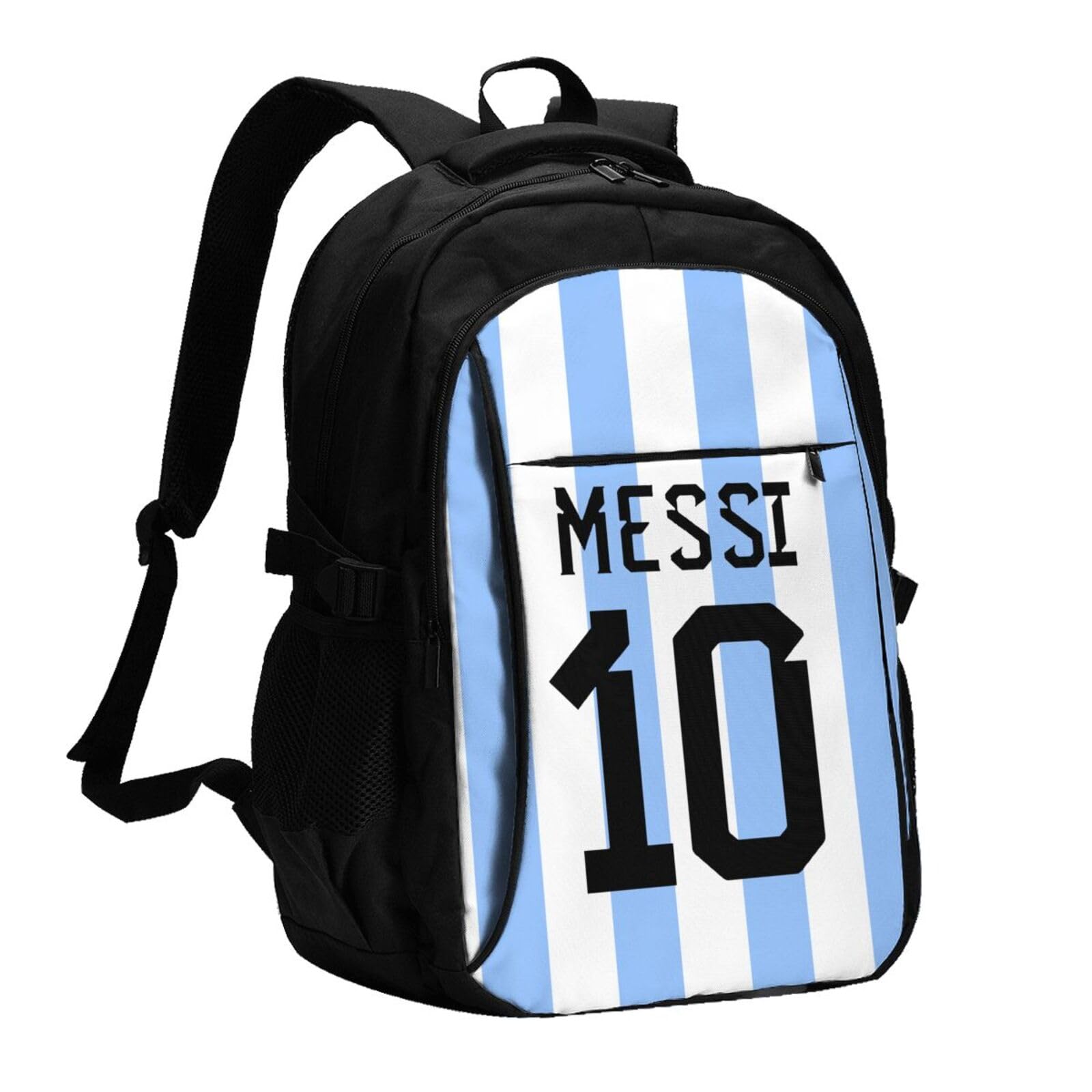 Elehuv Soccer Player 16IN Laptop Backpack Work College Computer Bag Travel Daypack With Usb Charging Port for Men Women