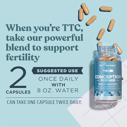 Conception Fertility Supplements for Women β Aids Ovulation, Hormonal Balance, & Regular Cycles β Prenatal Vitamin Support with Myo-Inositol, Folate, Folic Acid, Vitex β 60 Vegetarian Soft Capsules
